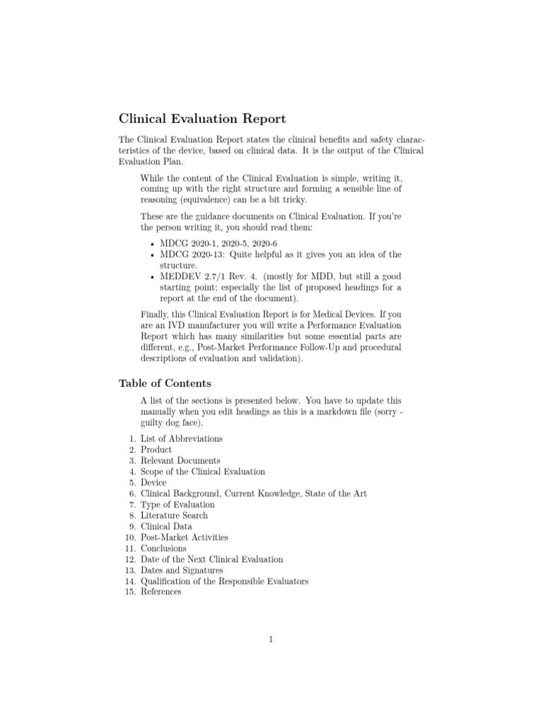 Clinical Evaluation Report | PDF