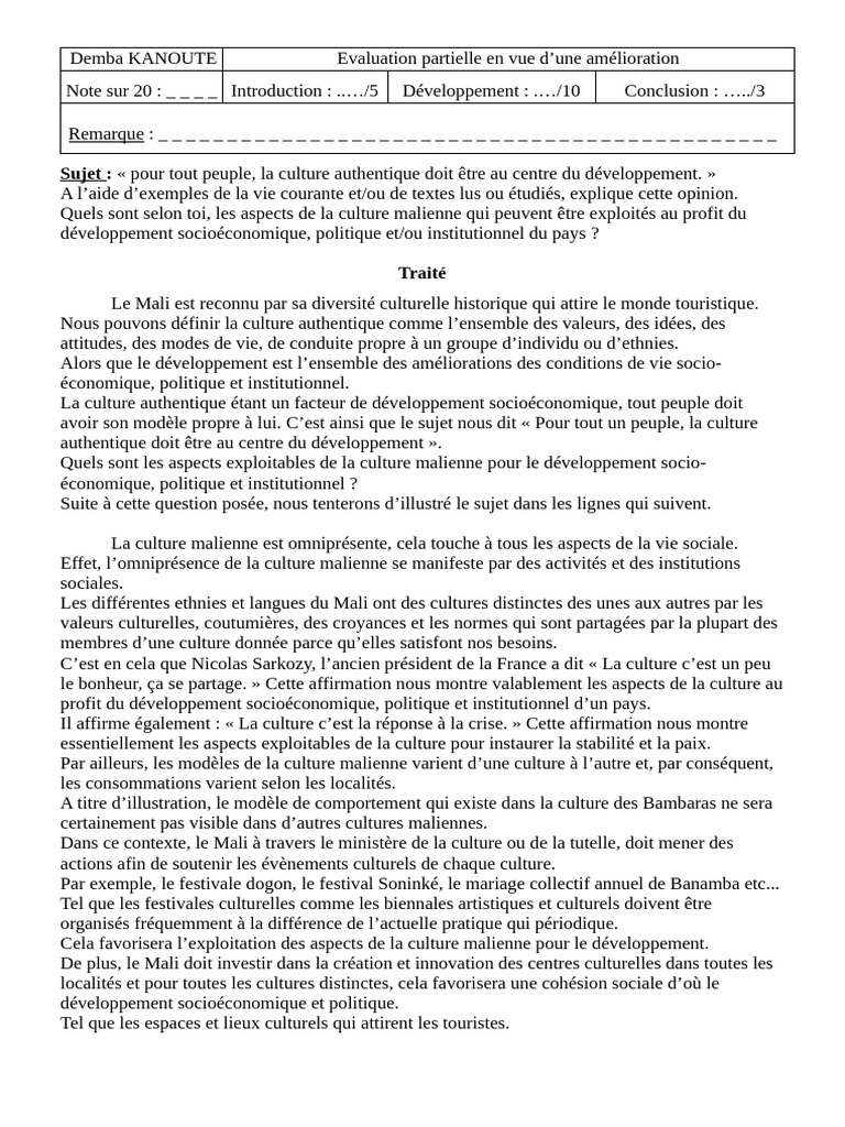 Sujet culture Generale CT22 | PDF