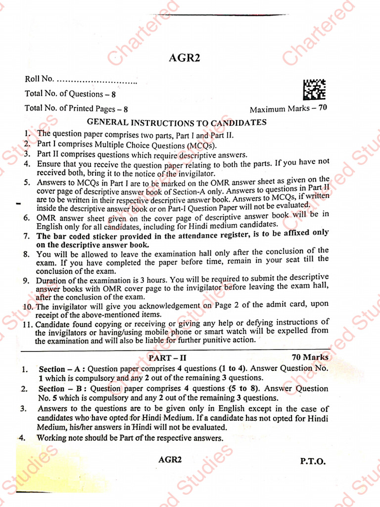 CA Intermediate FM SM Descriptive Question Paper For September 2024 | PDF