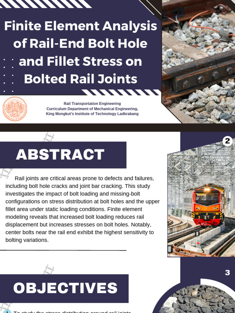 Finite Element Analysis of Rail-End Bolt Hole and Fillet Stress On Bolted Rail Joints | PDF