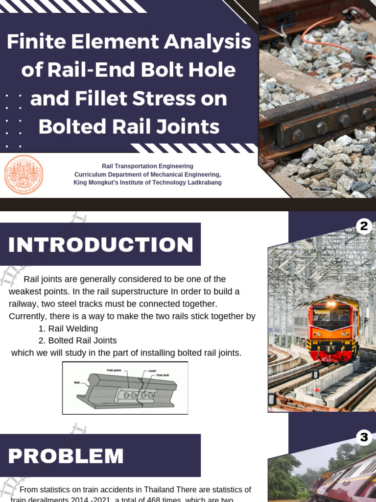Finite Element Analysis of Rail-End Bolt Hole and Fillet Stress On Bolted Rail Joints | PDF