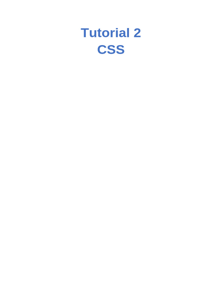 Tutorial 2 CSS | PDF