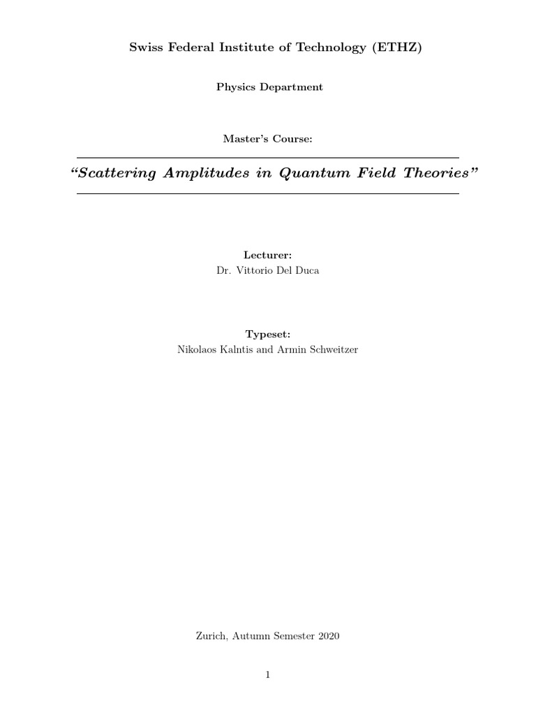 Scattering Amplitudes Hs20 | PDF