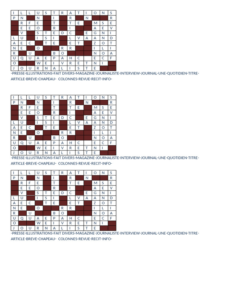 TD 3AM - Lexique Du Journal. Mot Croisés | PDF