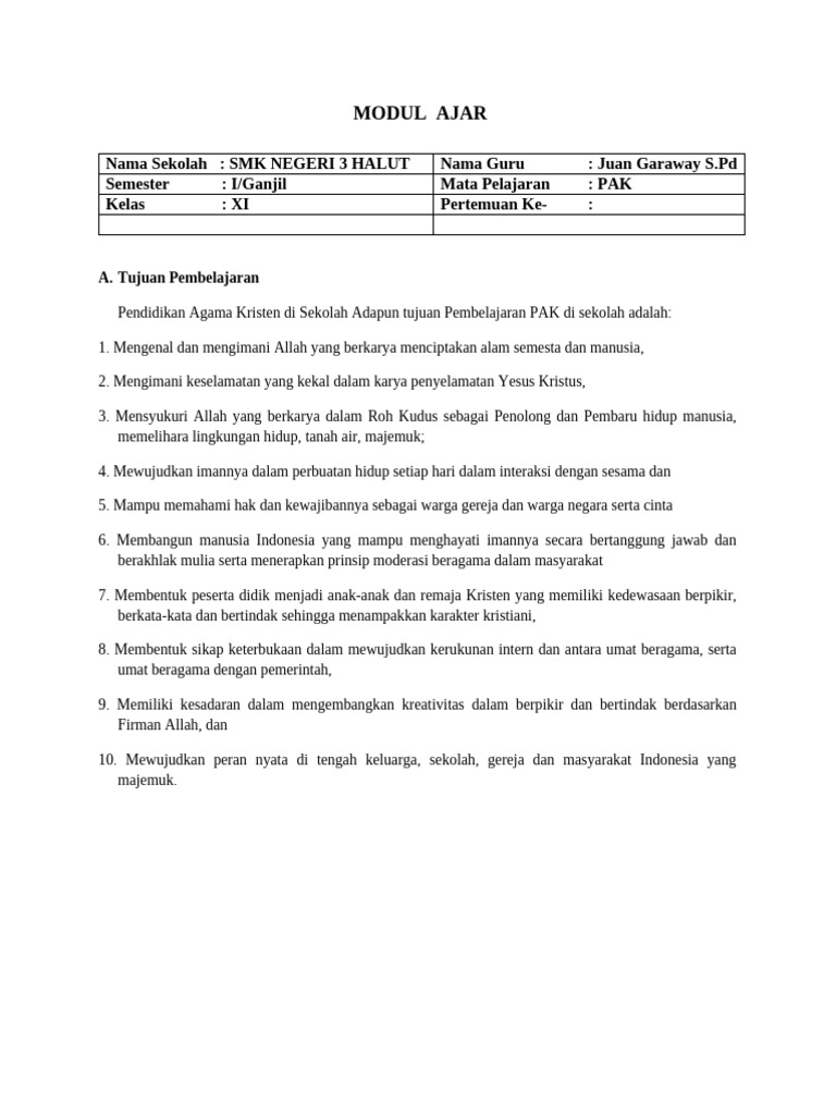 Modul Kelas Xi | PDF