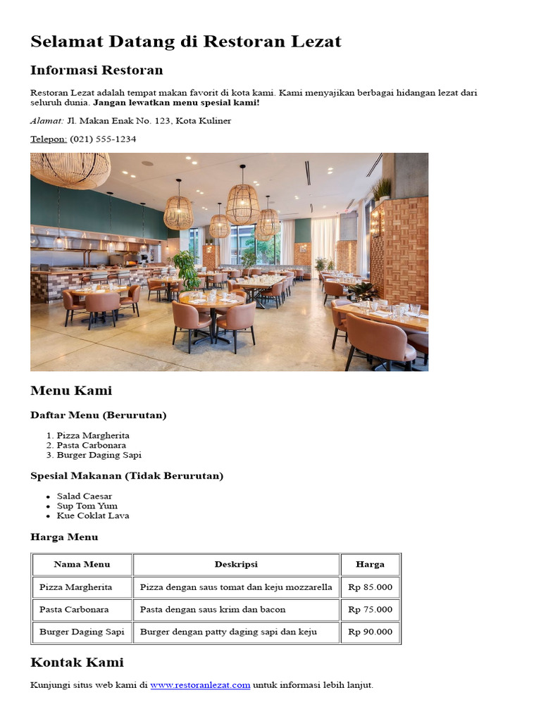 Tugas 2 - Restoran Lezat | PDF