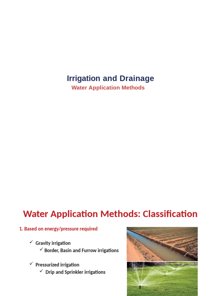 IDE Unit IV Water Application Methods | PDF