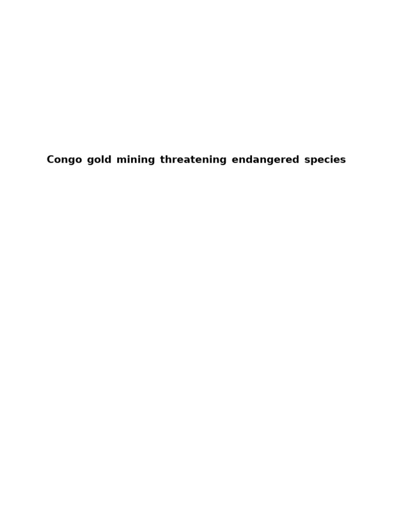 Congo Gold Mining | PDF