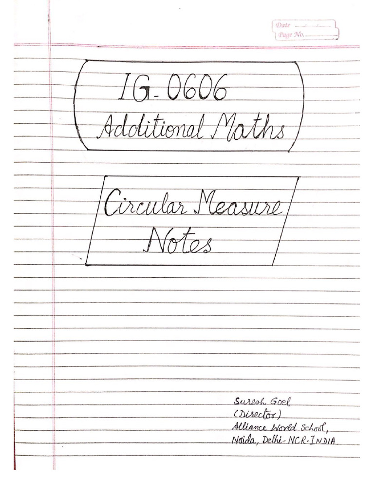 Ig 0606 Circular Measure Notes | PDF