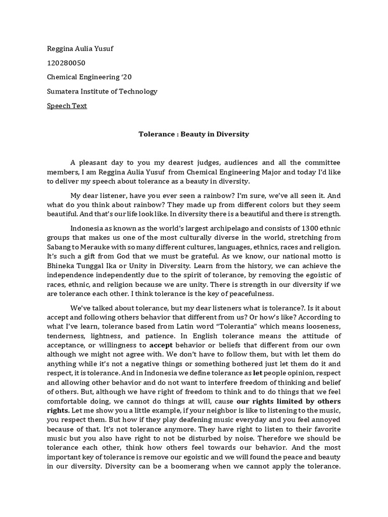 Embracing Tolerance in Diversity | PDF | Toleration | Social Science
