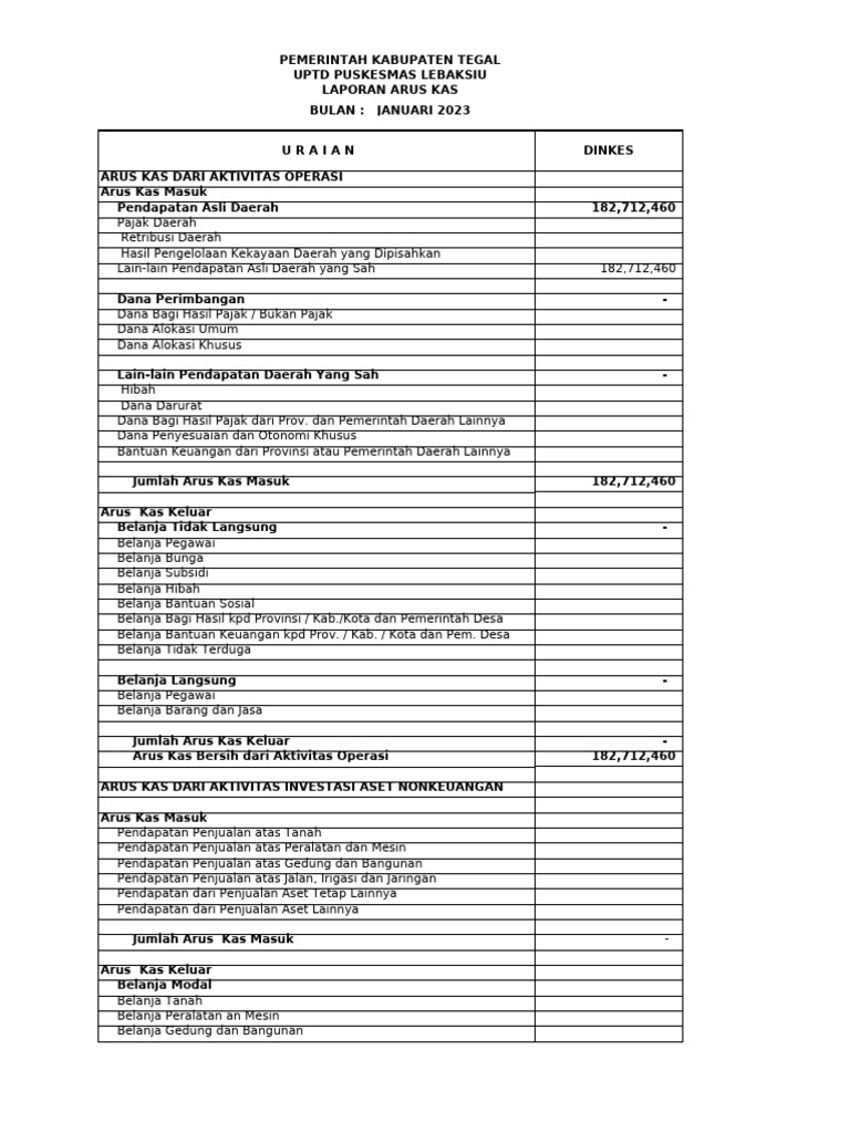 Laporan Arus Kas (LAK) 2024 | PDF