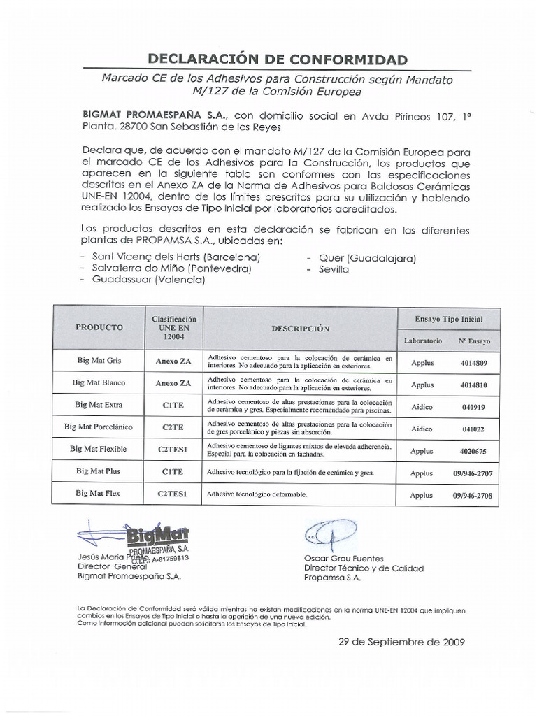 5373453.declaración de Conformidad | PDF