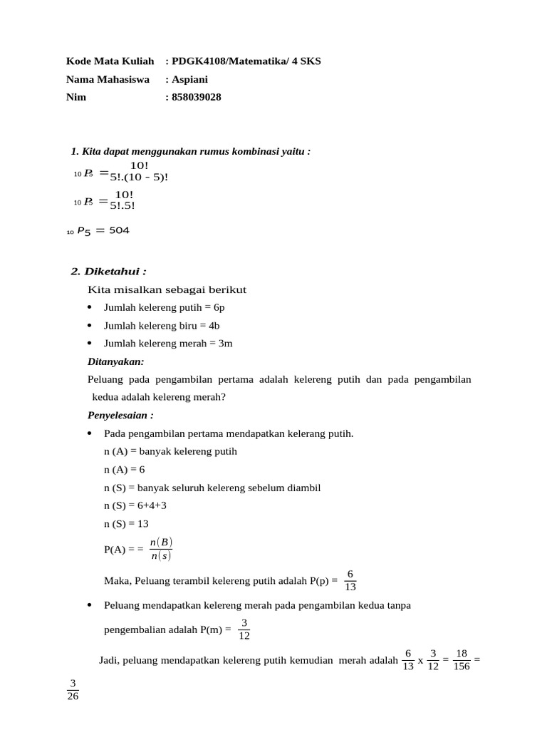 Tugas 3 MTK Ba | PDF