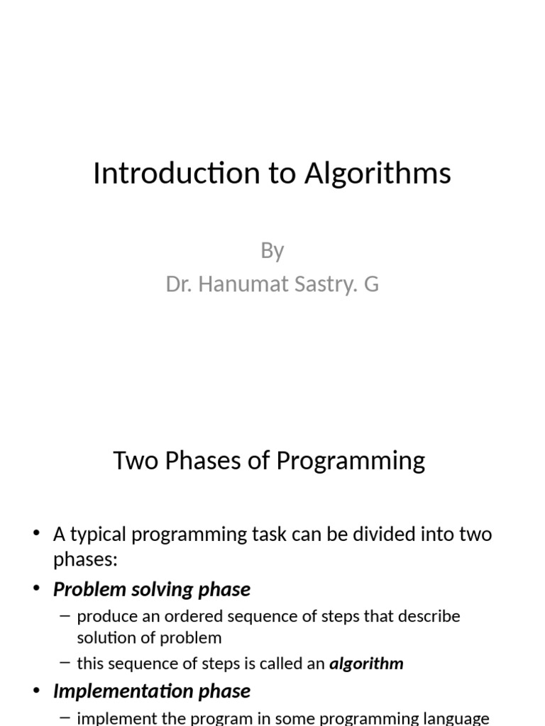 Algorithms Introduction | PDF