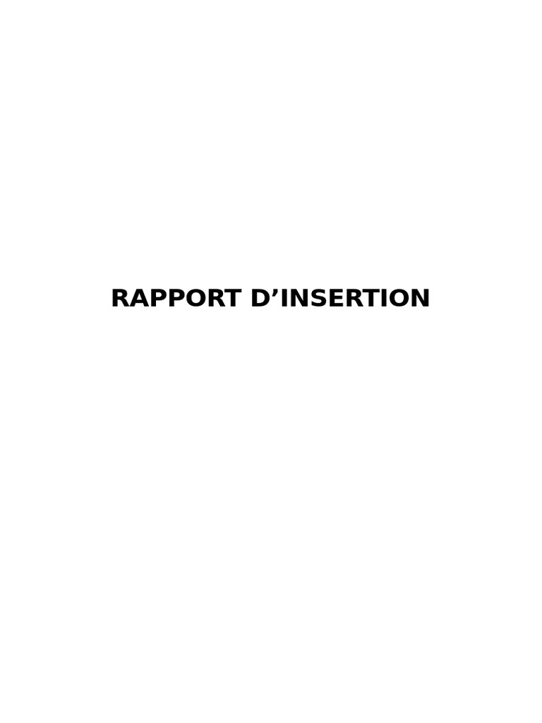Rapport | PDF