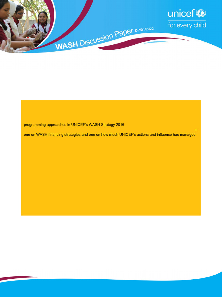 DP01 - WASH Financing Strategic Directions in The UNICEF Strategic Plan ...