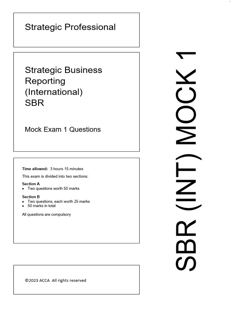 2023 24 - SBR INT - Mock1 Qs | PDF