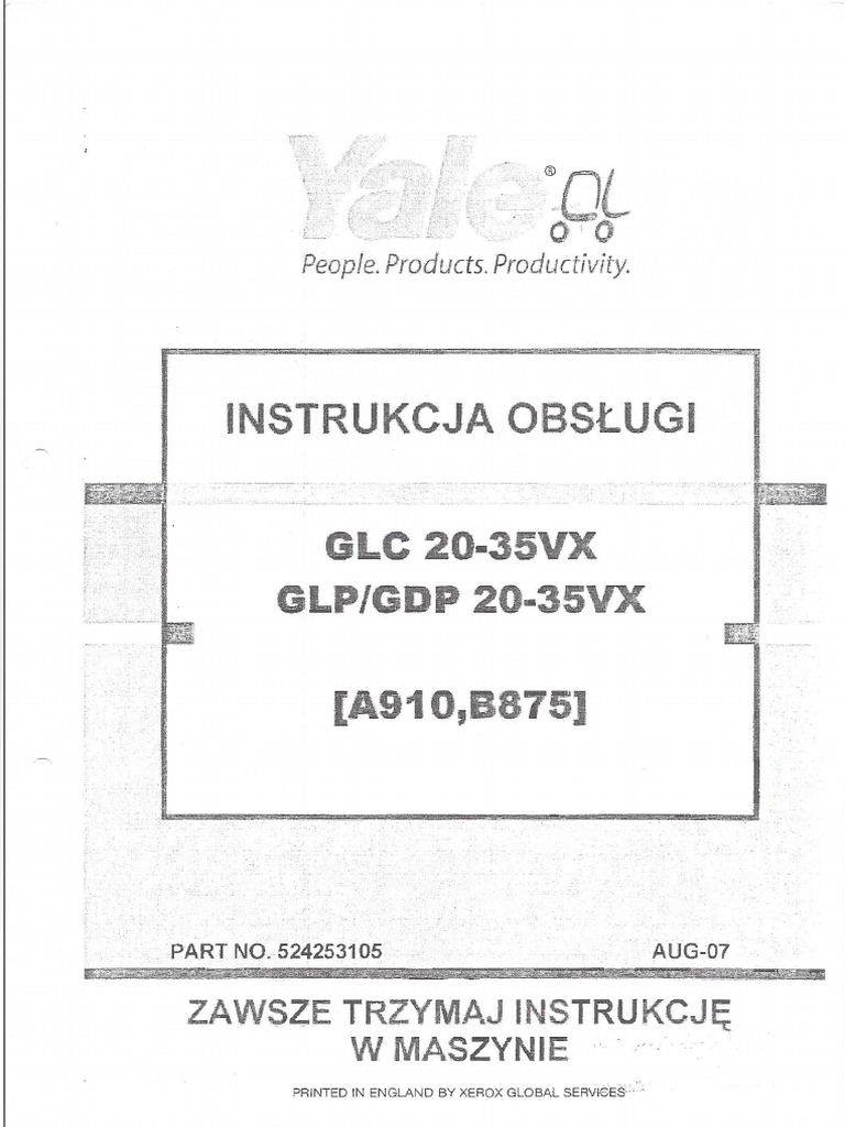 Instrukcja Obsługi GLC 20 35 GLP GDP 20 35VX | PDF