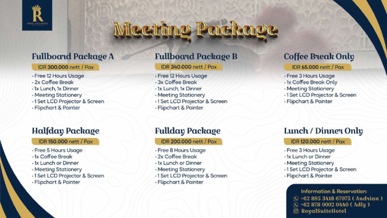 Royal Suite - Meeting Package | PDF