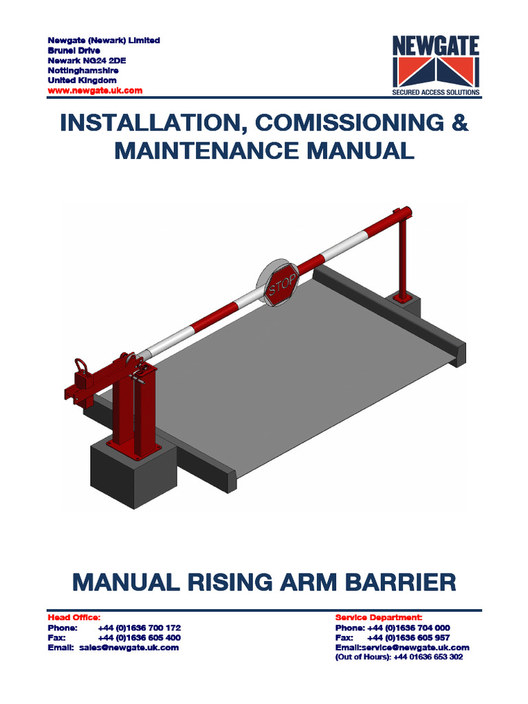 MANUAL RISING ARM BARRIER | PDF