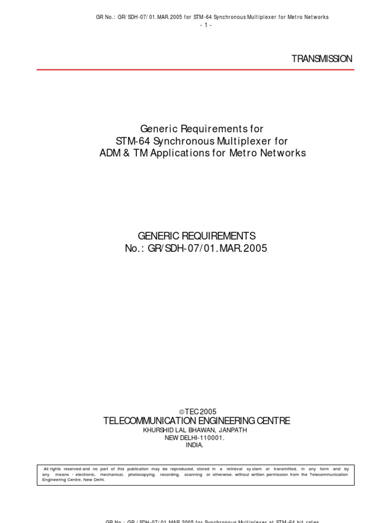 STM-64 10062005 Printed1 | PDF | Computer Network | Physical Layer ...