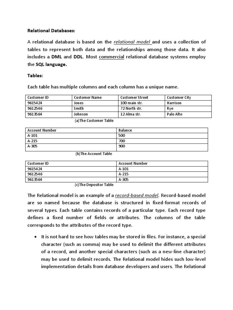 Relational Databases Pdf Relational Database Relational Model