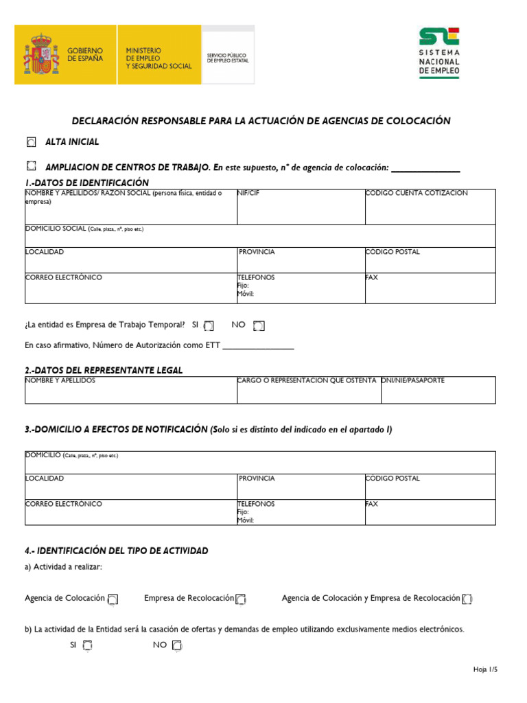 Modelo Declaracion Responsable | PDF