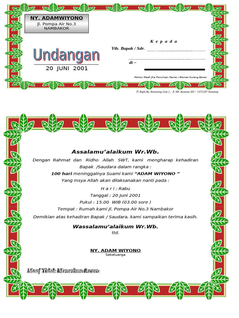 UNDANGAN SIP 1 | PDF