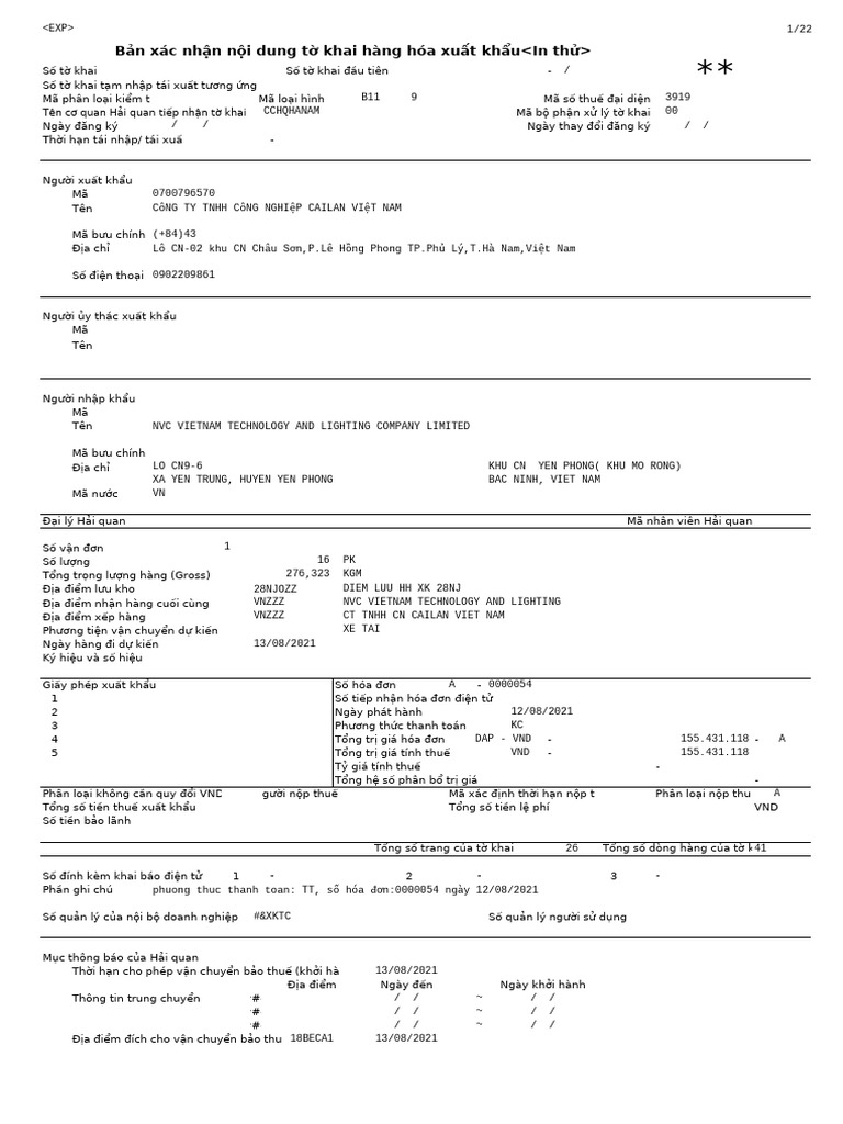 To Khai HQ7 X | PDF