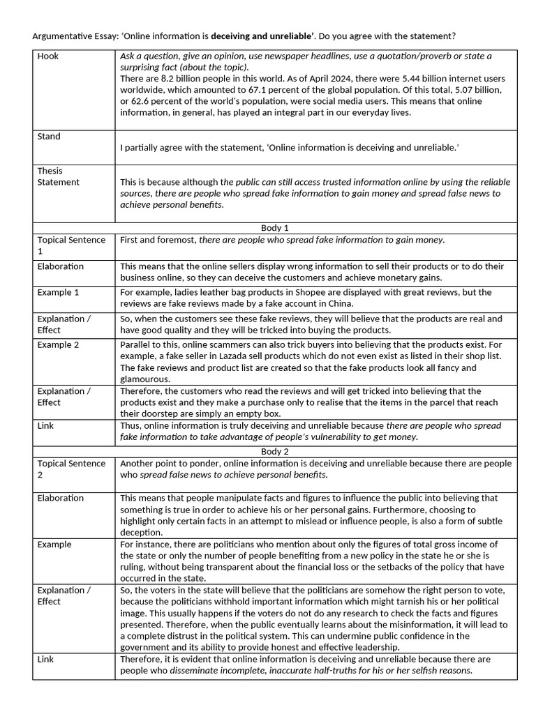 Writing Perfect Argumentative Essay MUET | PDF | Human Communication ...
