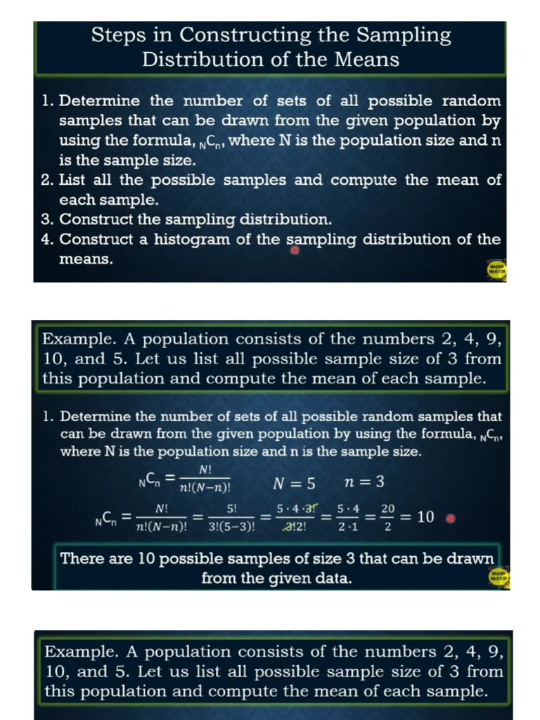 Sampling Distribution of Sample Mean | PDF