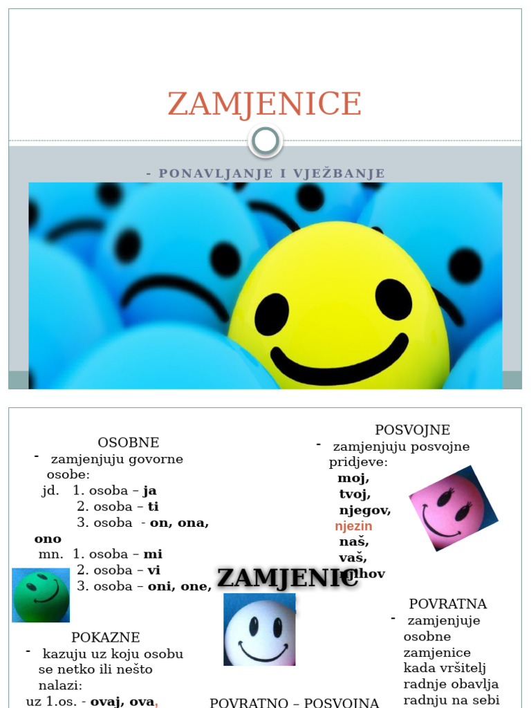 ZAMJENICE - Ponavljanje | PDF