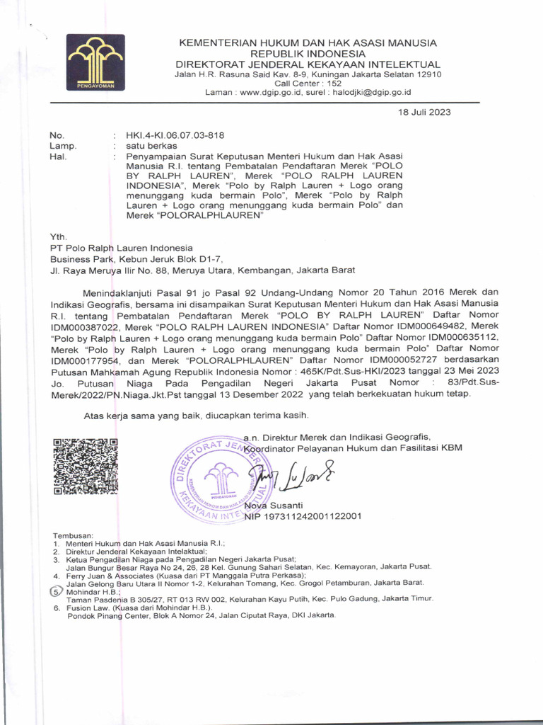 Ministerial Decree For Deleting PRLI Mark | PDF