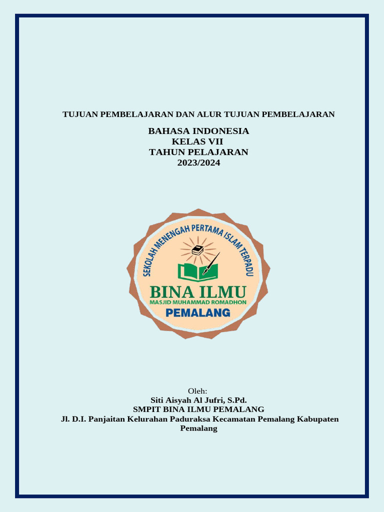 Modul Ajar BINDO Klas 7 | PDF