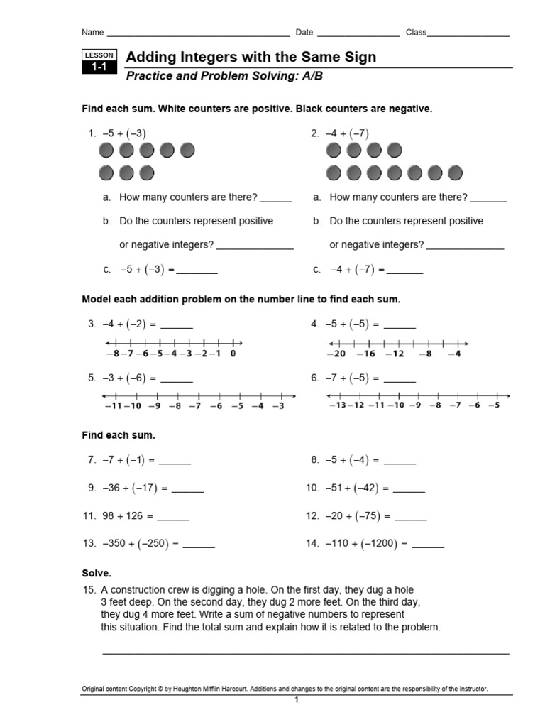 Math 7 Modules 1 and 2 and 3 Practice Worksheets | PDF