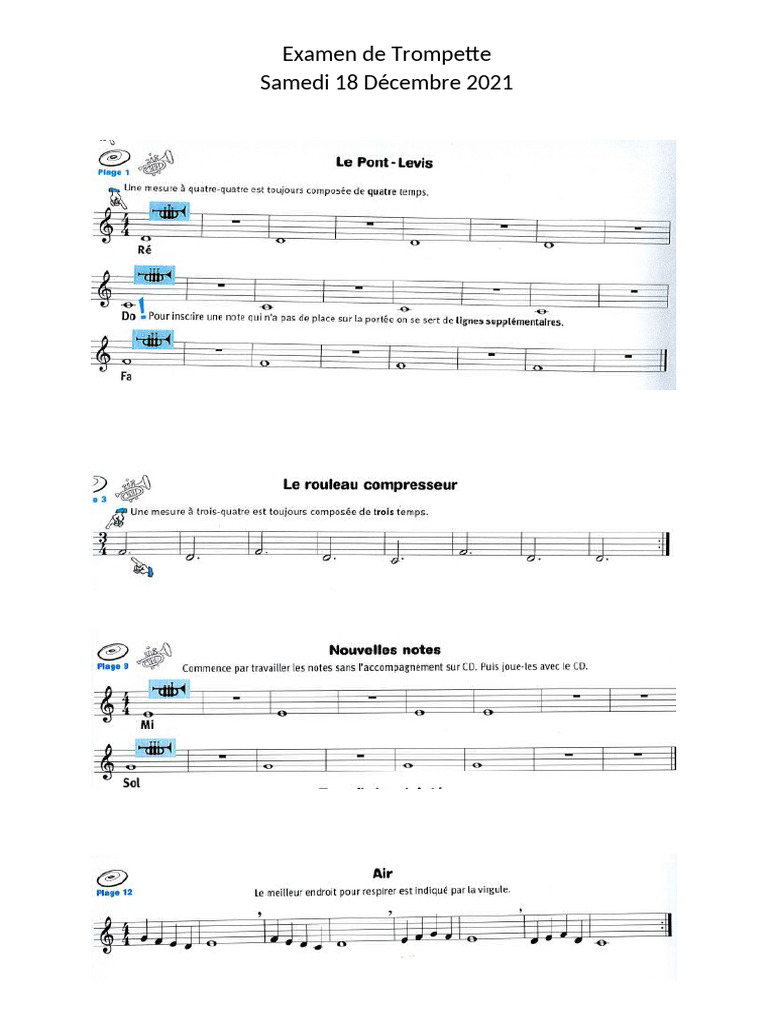 Examen Trompette | PDF