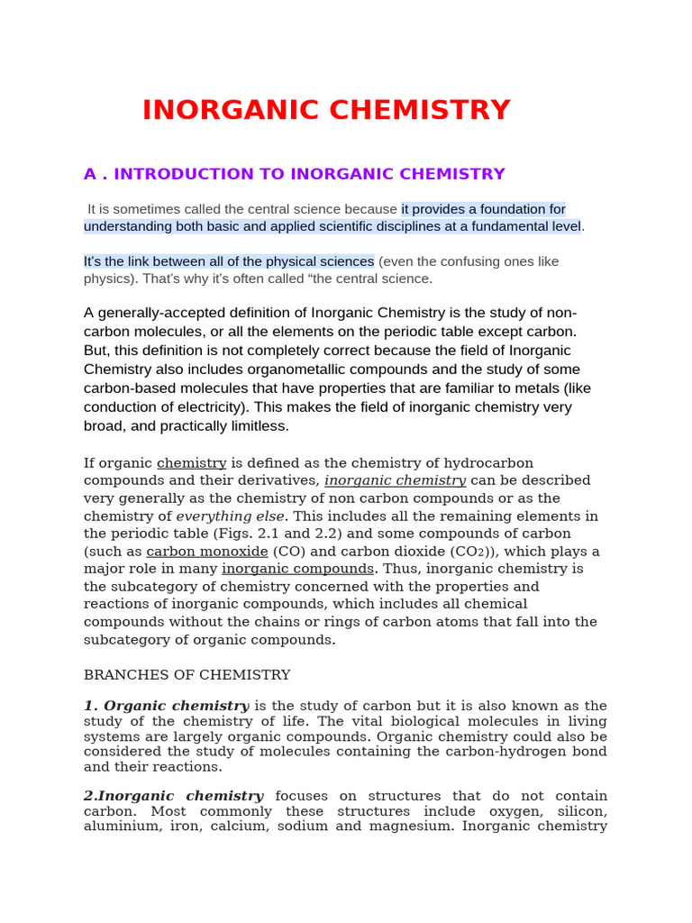 Inorganic Chemistry | PDF