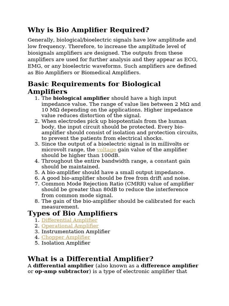 Bio Amplifier | PDF