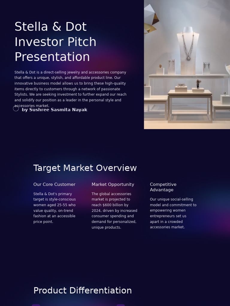 Stella and Dot Investor Pitch Presentation | PDF