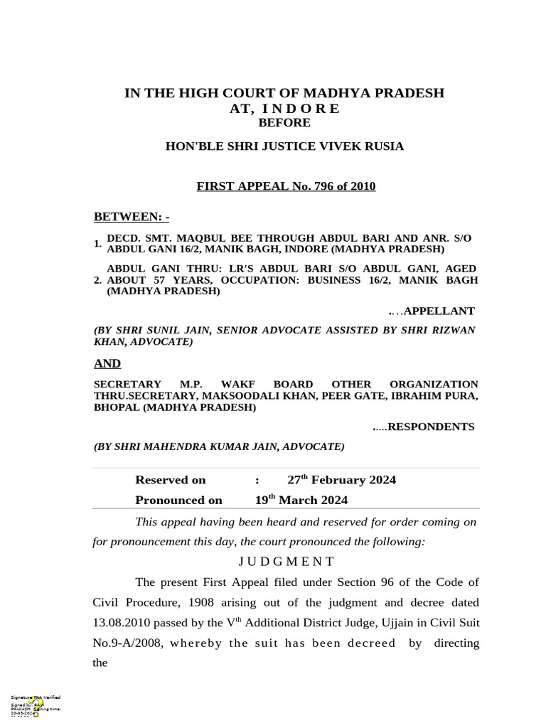 Wakf Judgement | PDF