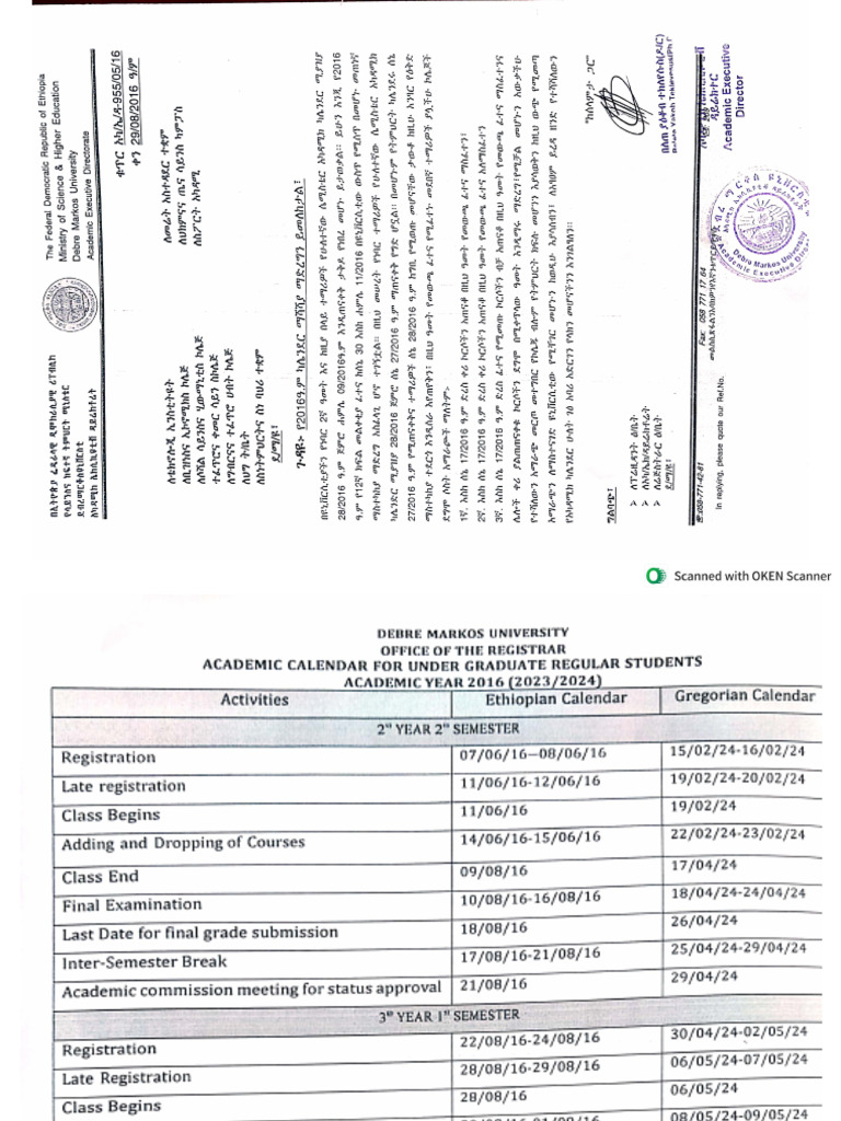 Revised 2016 Academic Calendar For Senior Students | PDF