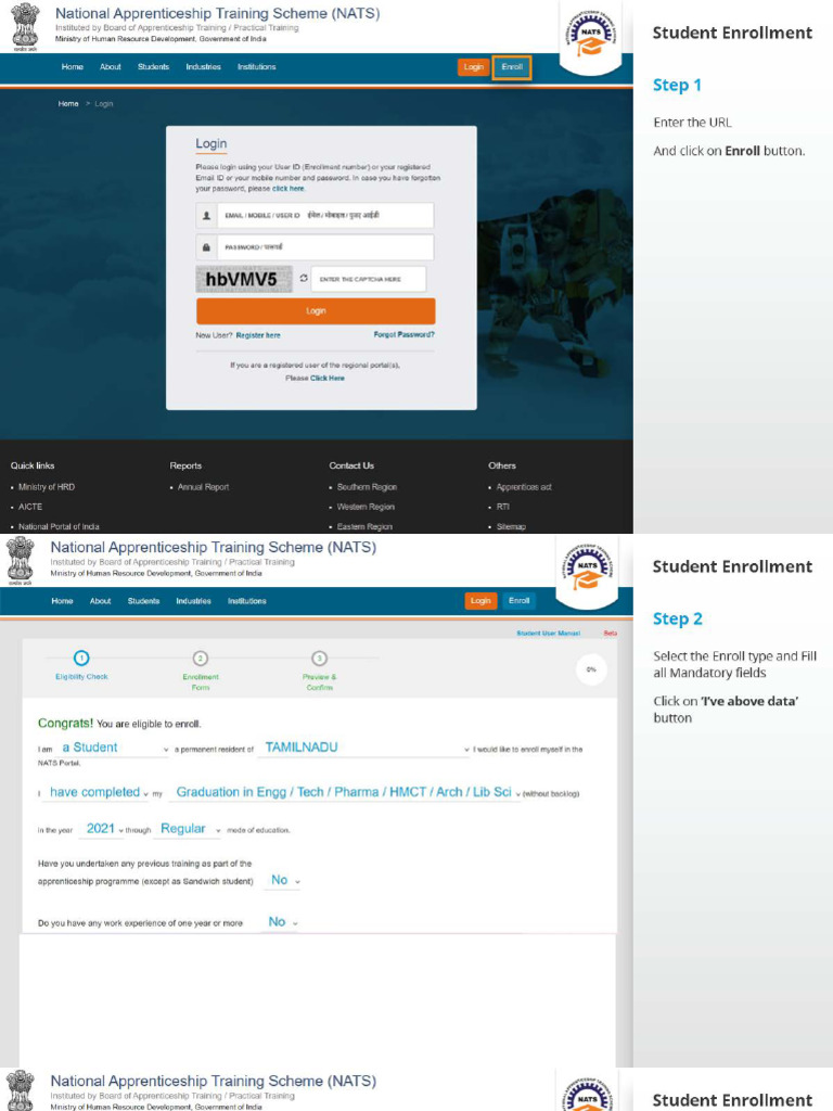 NATS Student-Enroll User Manual | PDF
