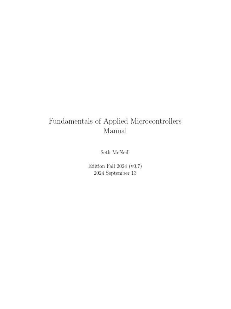 Fundamentals of Microcontrollers | PDF