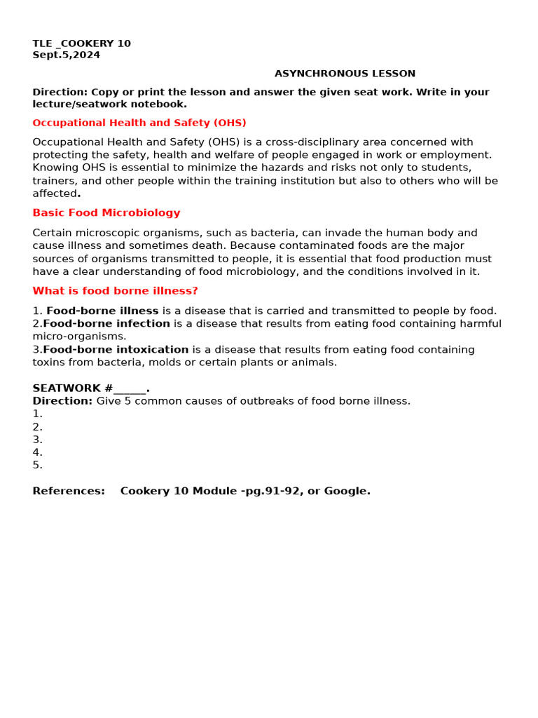 TLE 10 Async - Lesson Sept.5 | PDF