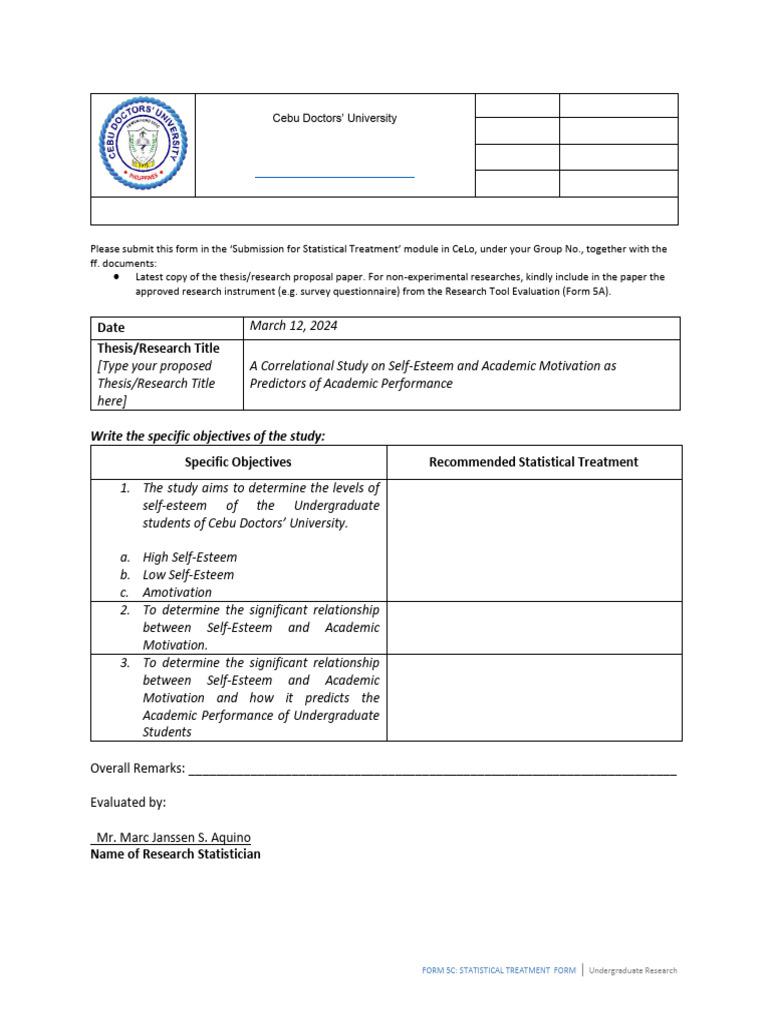 Form 5C Statistical Treatment | PDF