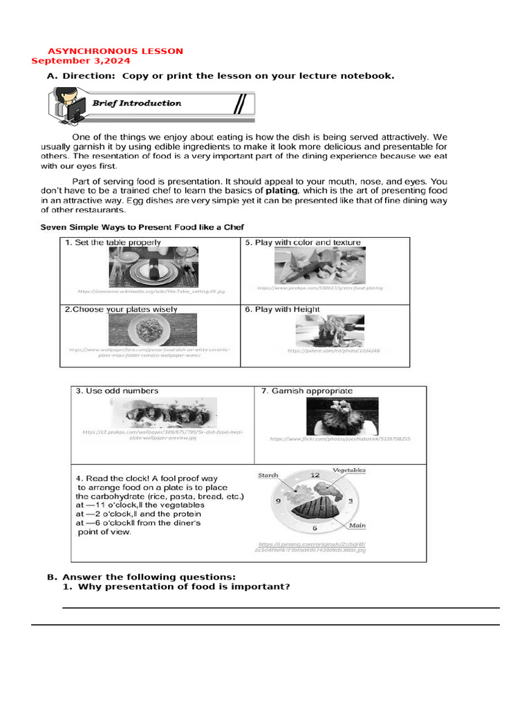 Asynchronous Lesson Sept. 32024 September 3 | PDF