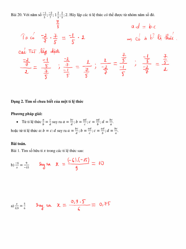 BÀI GIẢNG TỈ LỆ THỨC PHẦN 2 | PDF