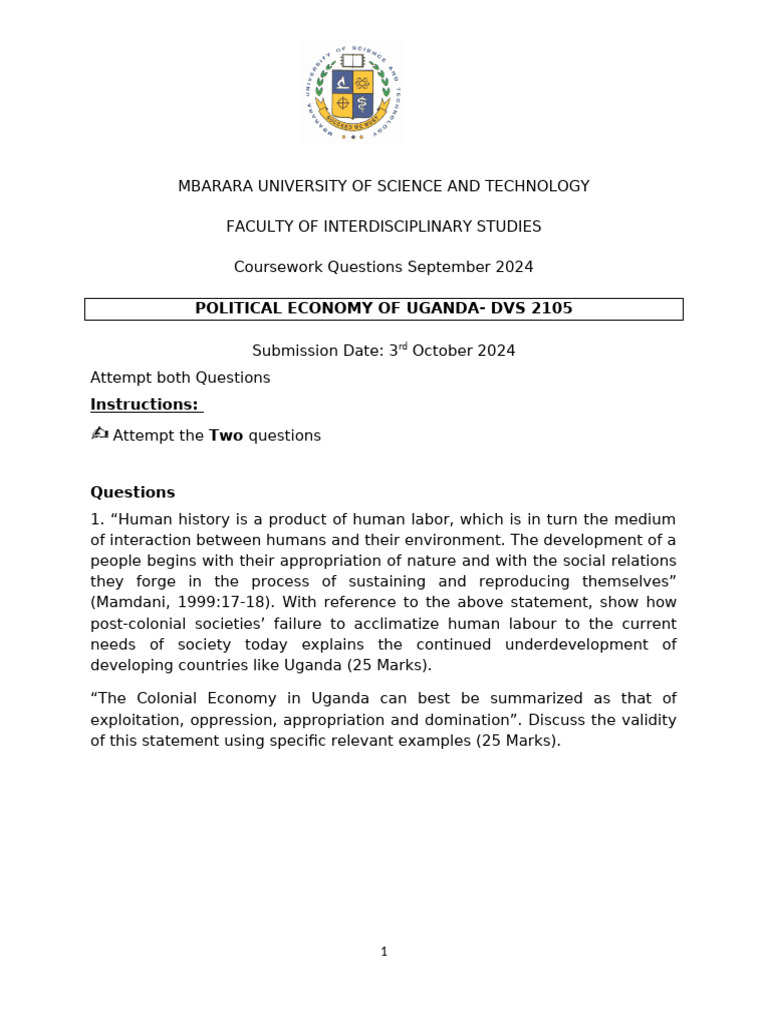 Coursework Questions | PDF | History