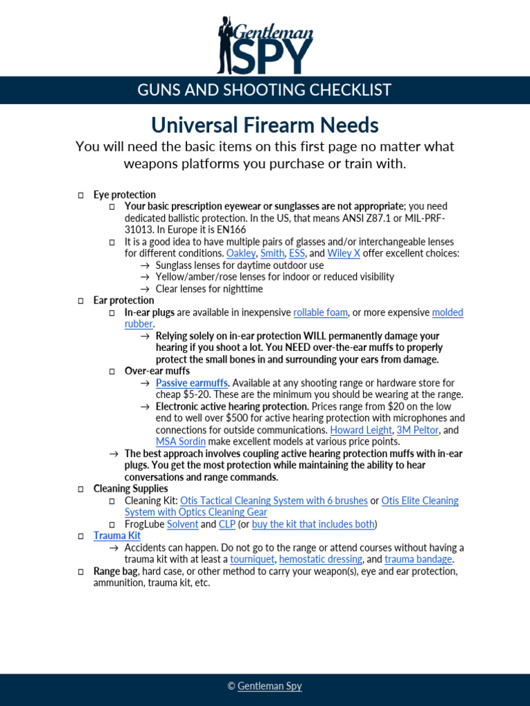 Gunsand Shooting Checklist | PDF | Projectiles | History