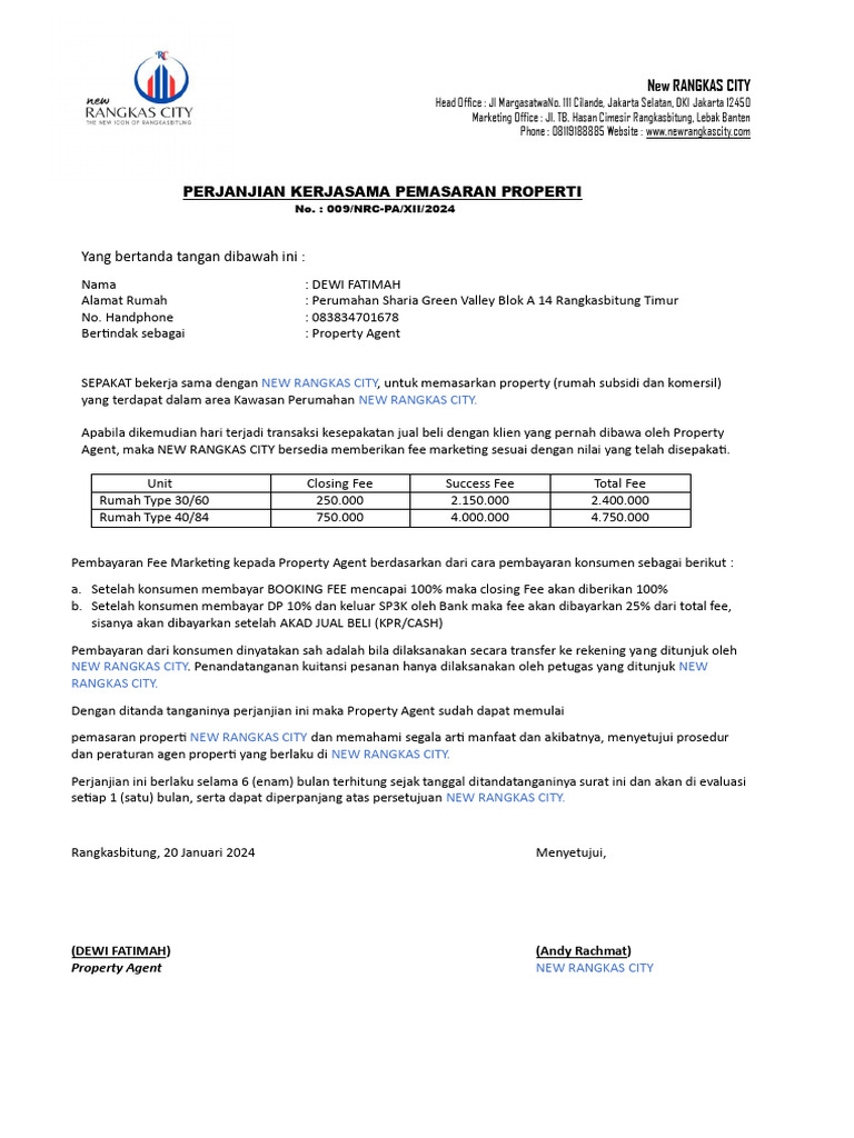 Perjanjian Kerja Pdf